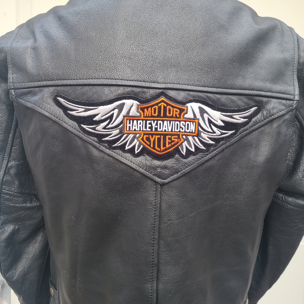 Unik Vtg Harley Davidson Leather Motorcycle Jacket - Gem